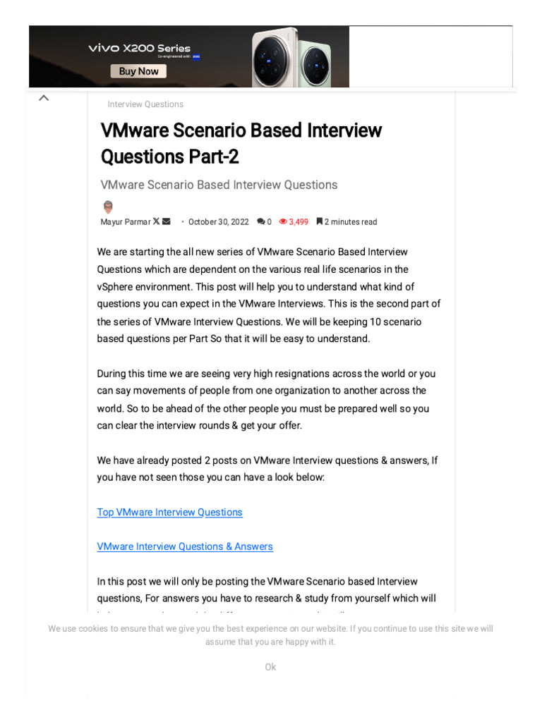 VMware Scenario Based Interview Questions Part-2 | PDF | Software | Computing