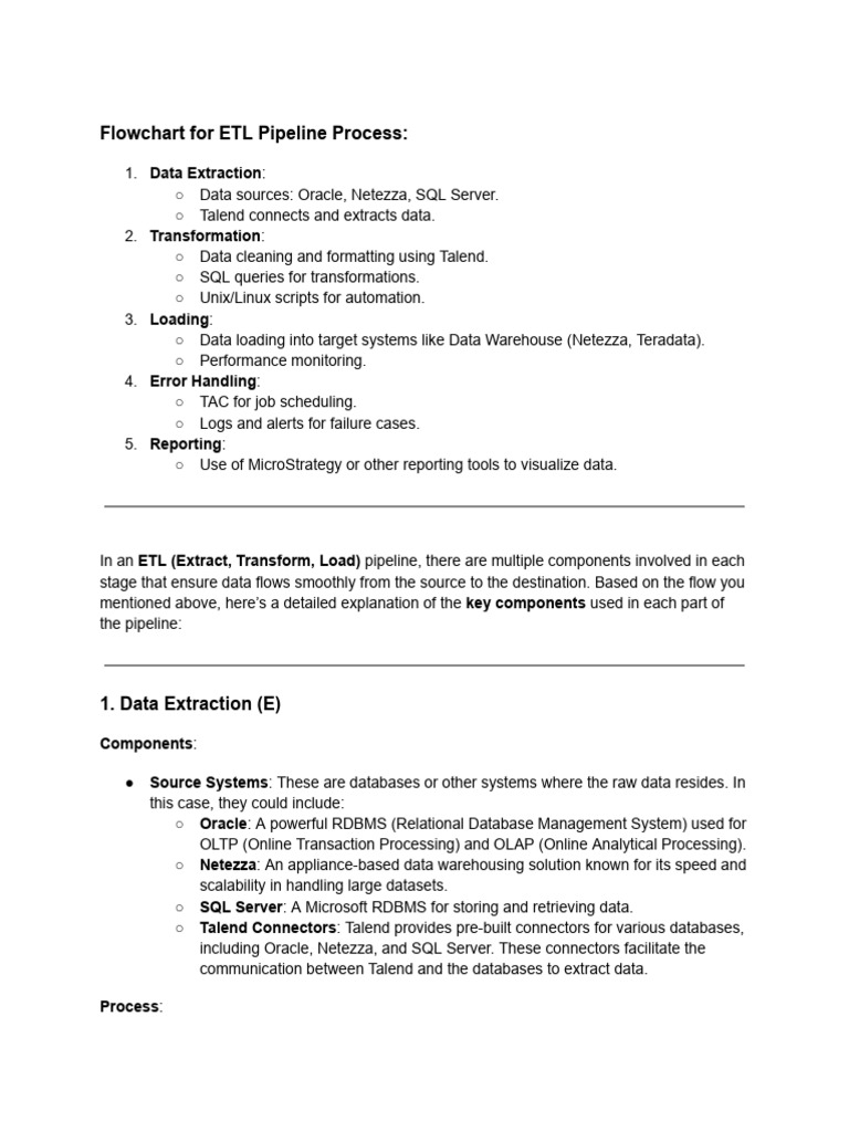ETL Pipeline with Netezza and Talend | PDF | Databases | Data Warehouse