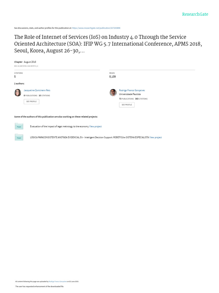 TheroleofInternetofServicesinIndustry4.0firstrevision | PDF | Service Oriented Architecture ...
