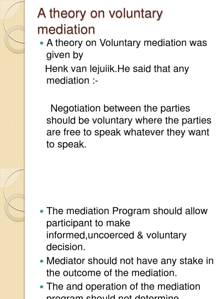 2 Voluntary Mediation | PDF | Politics | Career & Growth