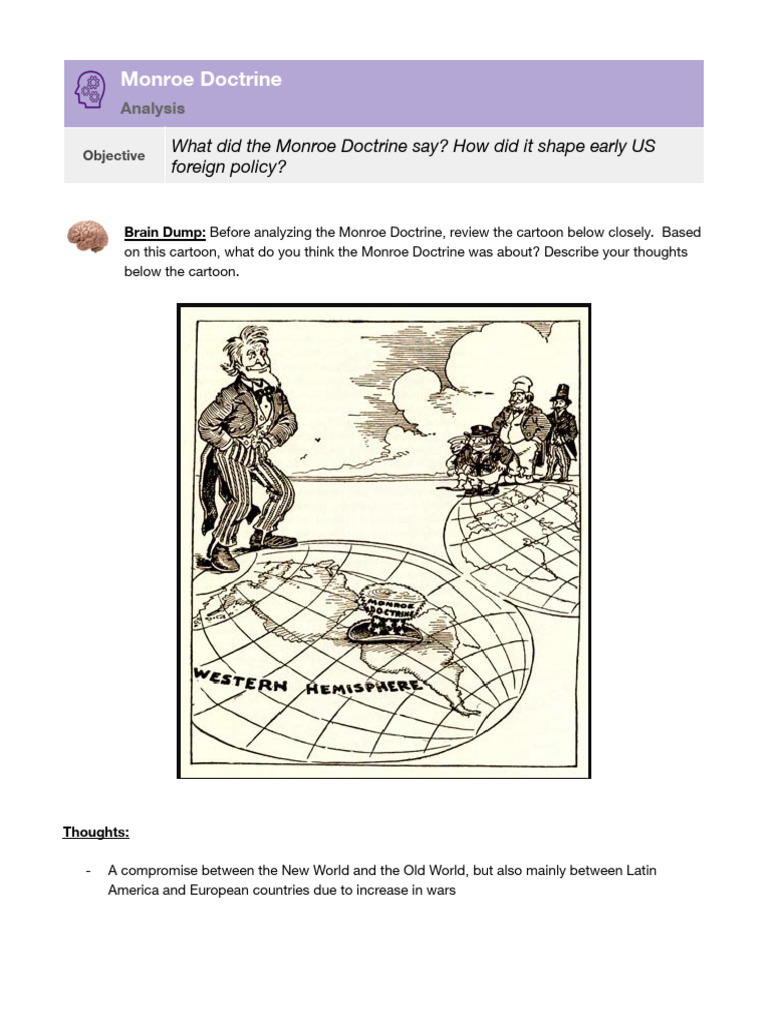 Monroe Doctrine: U.S. Foreign Policy Impact | PDF | The United States ...