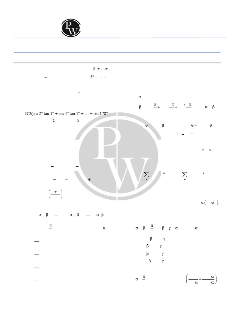 Trigonometric Functions 2 Vijay Assignment Pdf Geometry Mathematical Objects