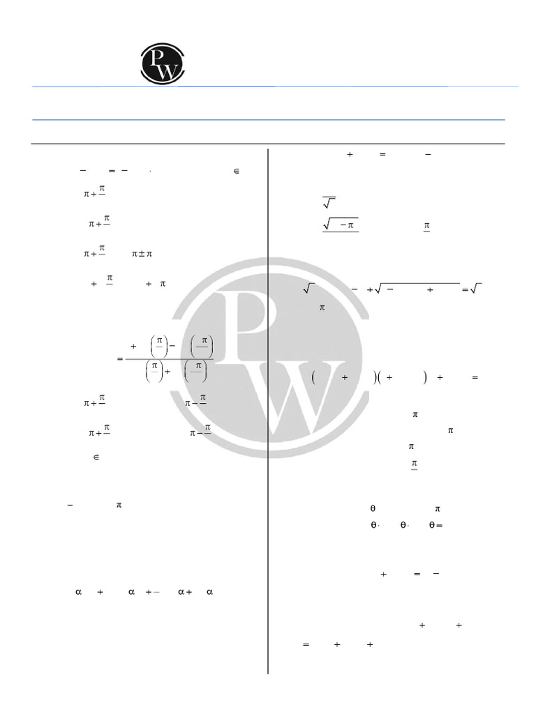 Trigonometric Equation - Vijay Assignment | PDF | Trigonometric Functions | Mathematical Concepts