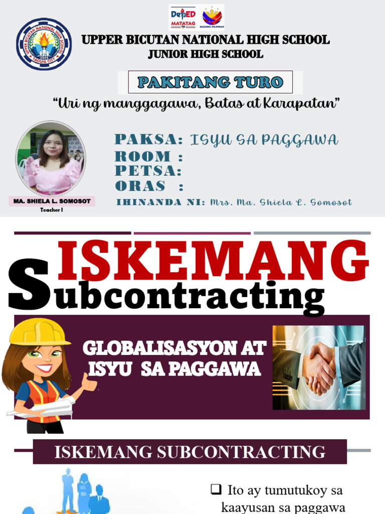 q2 Week 3 Serbisyo Iskemang Subcontracting | PDF