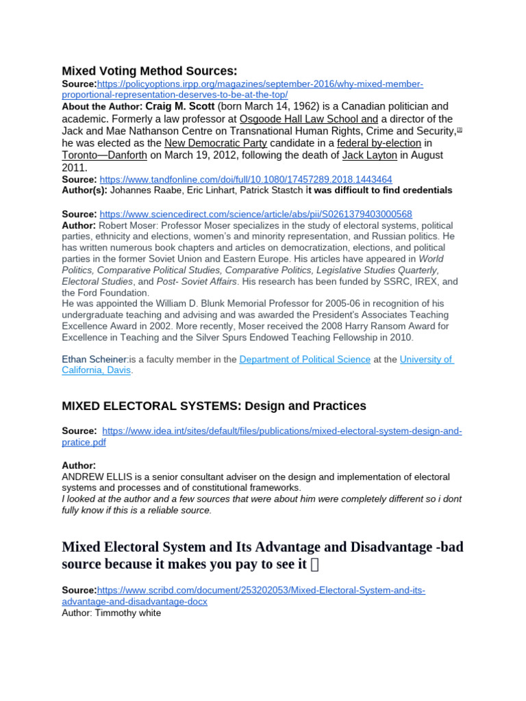 Mixed Voting Method Sources | PDF | Political Parties | Voting