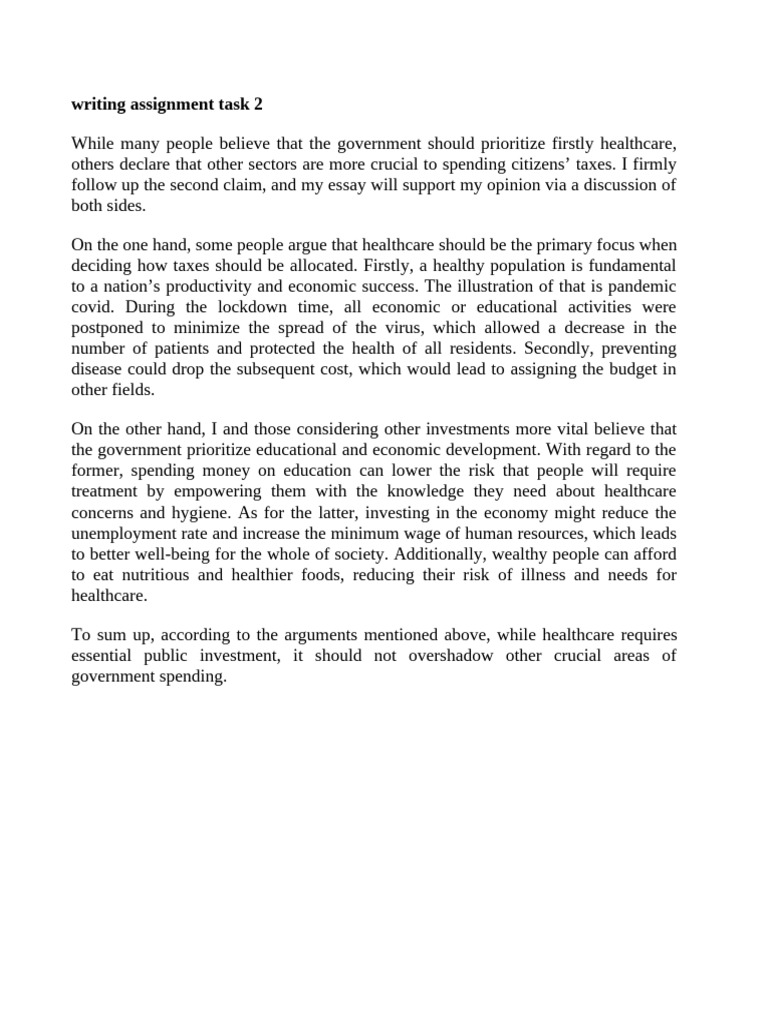 writing assignment task 2 | PDF