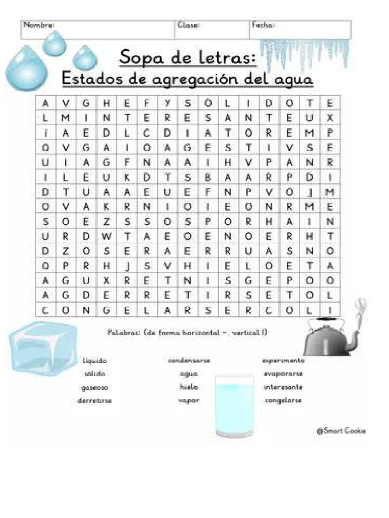 Sopa Del Letras Sobre El Agua | PDF