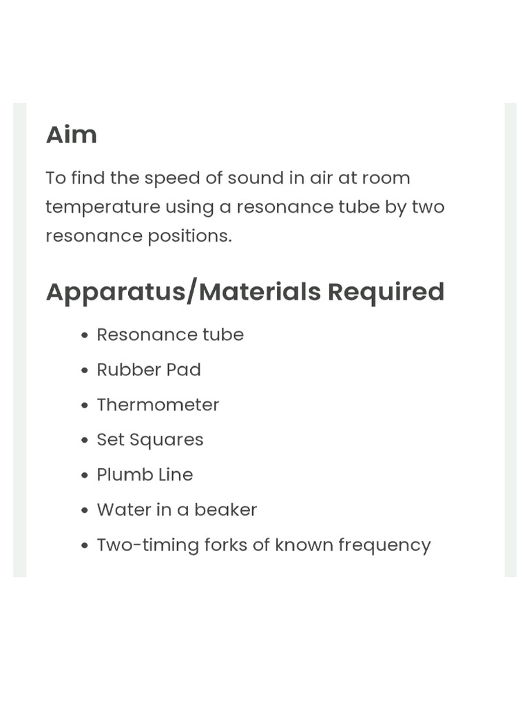 Speed of Sound Experiment | PDF