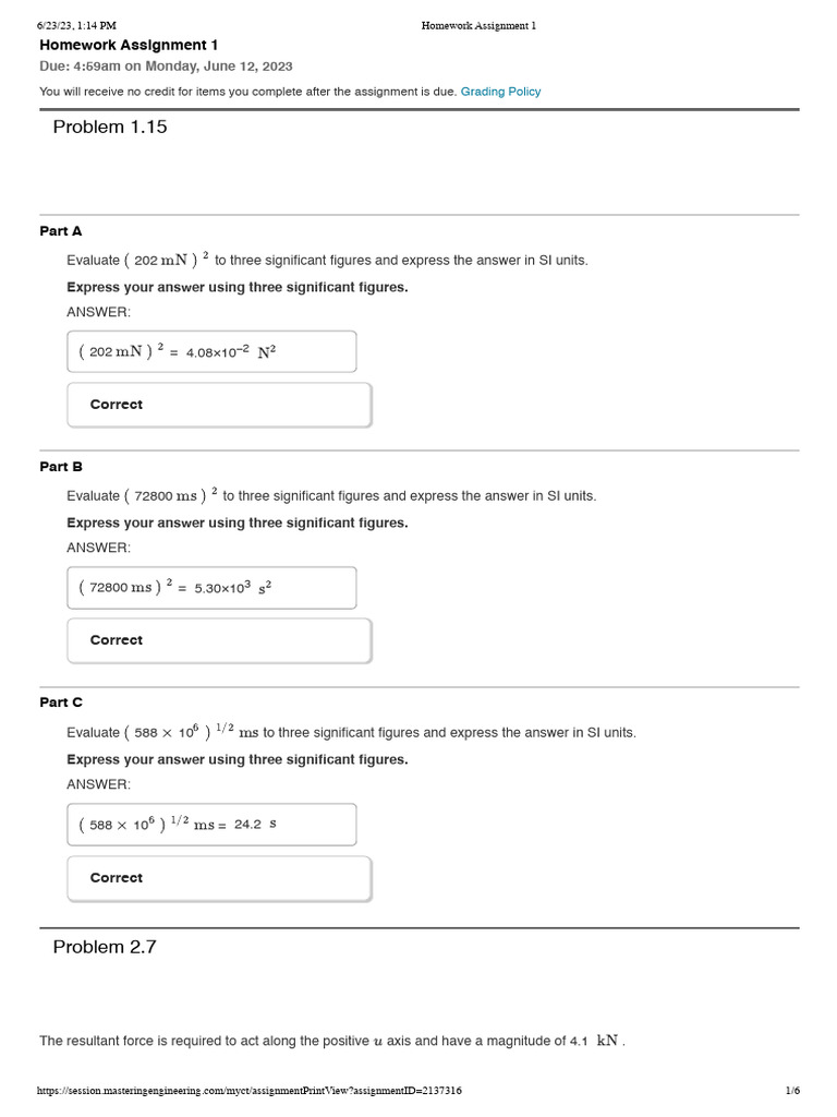 Homework Assignment 1 Pdf Angle Geometry