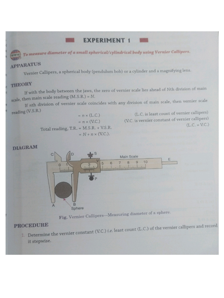 Vernier Callipers | PDF