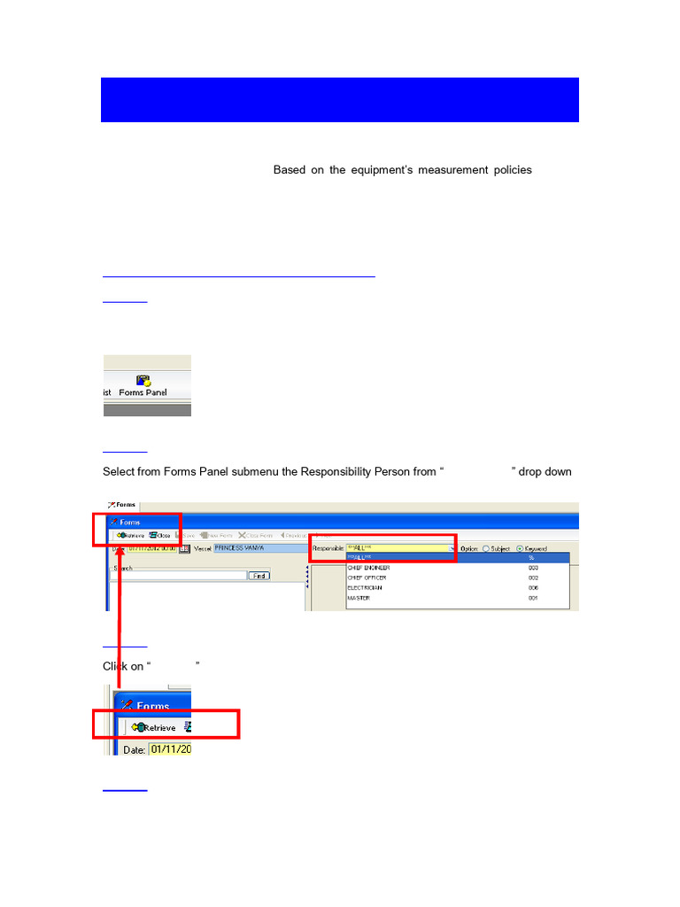 Onboard Measurement Forms Procedure | PDF | Menu (Computing) | System ...