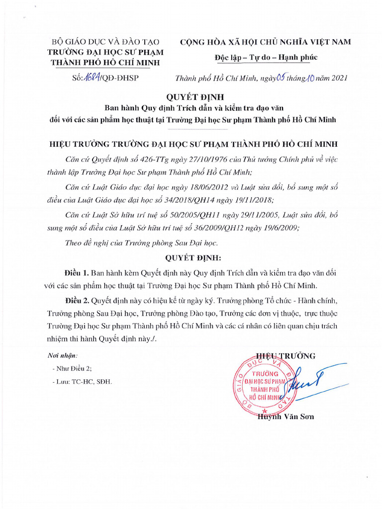 Quy Dinh Trich Dan Va Kiem Tra Dao Van | PDF