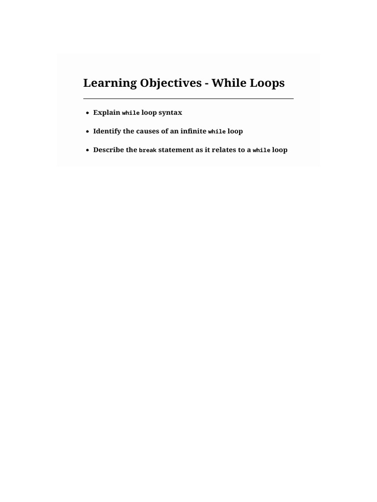 While Loops | PDF | Control Flow | Software Development