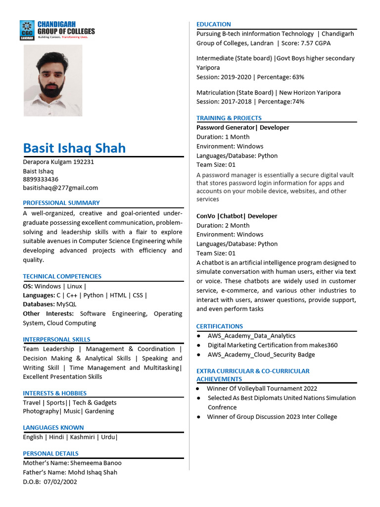 Basit Ishaq - Resume .Docx Updated | PDF | Computing | Software