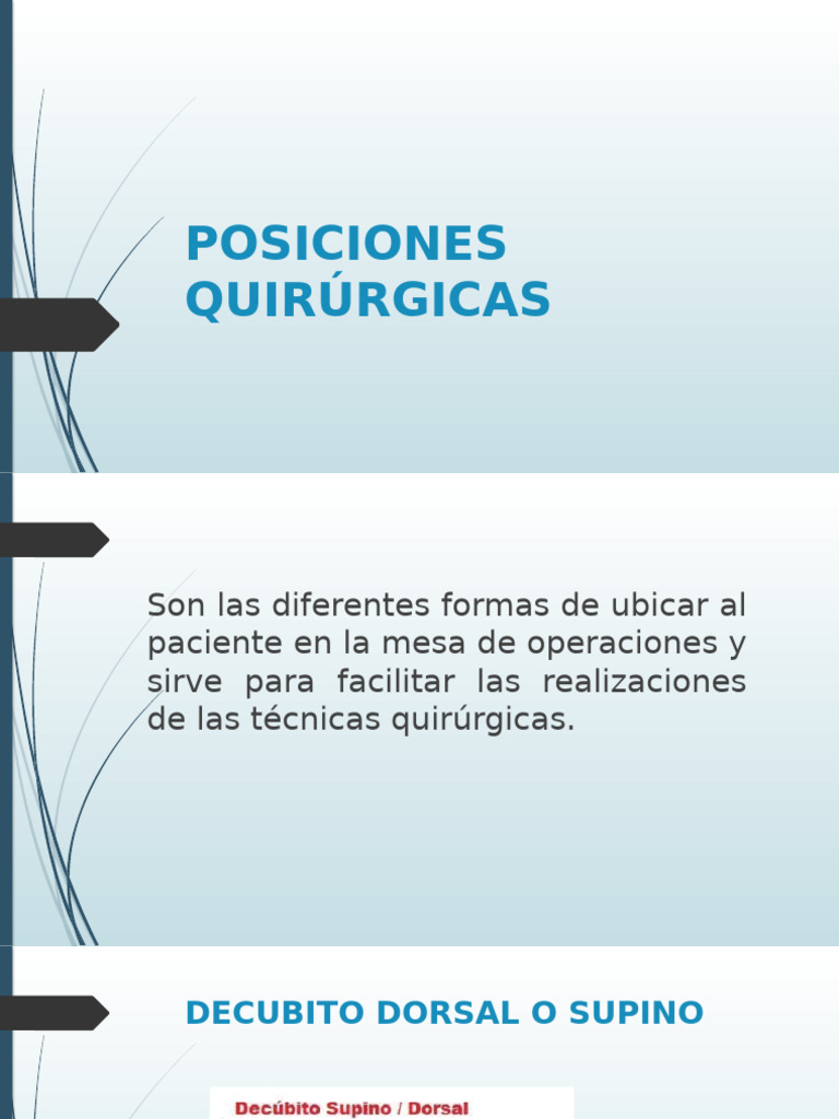 Posiciones Quirúrgicas Esenciales | PDF | Abdomen | Cirugía