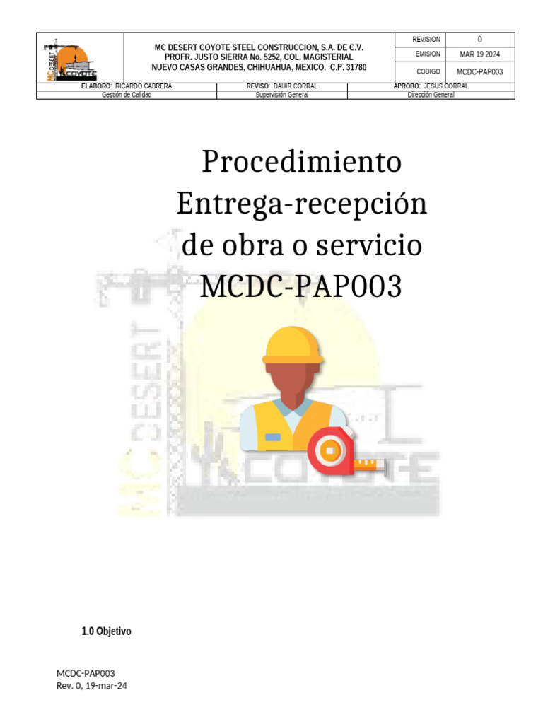 Mcdc-Pap003 | PDF | Sistema de manejo de calidad | Diseño