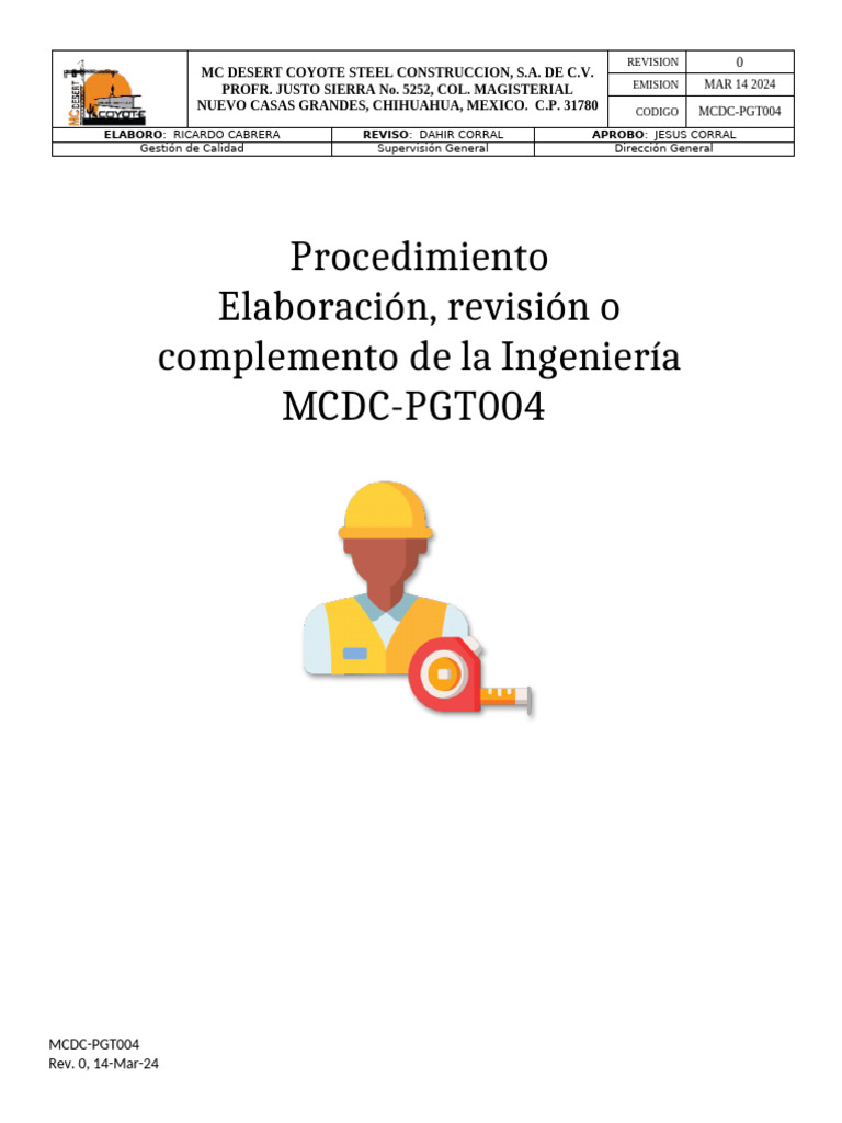 MCDC-PGT004 | PDF | Sistema de manejo de calidad | Calidad (comercial)