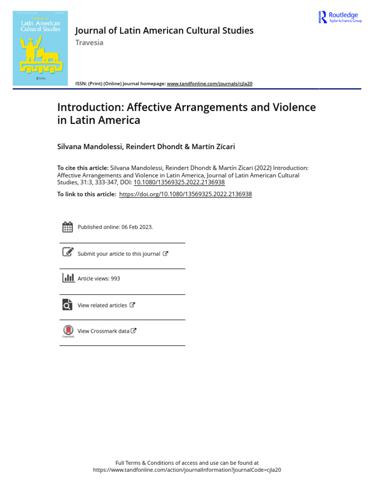 Introduction Affective Arrangements and Violence in Latin America | PDF ...