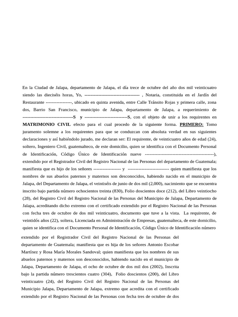 Cata de Matrimonio Sin Modificar | PDF