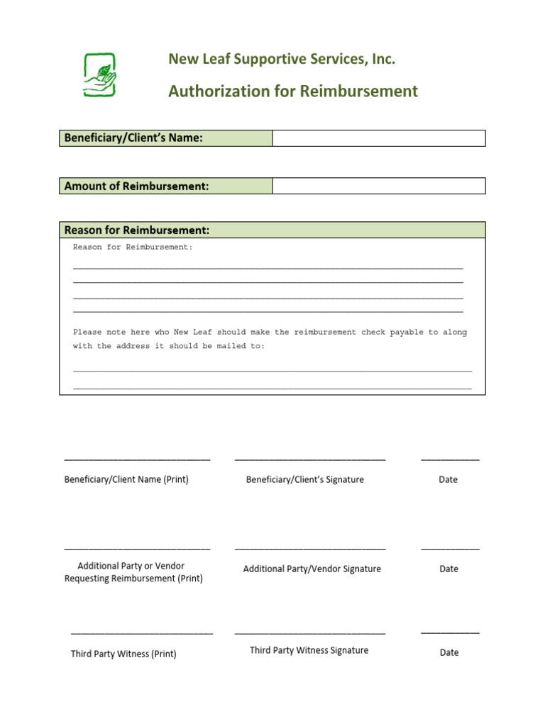 Reimbursement Form | PDF