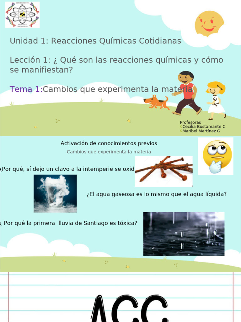 CLASE Cambios Que Experimenta La Materia - Representación y Evidencias ...