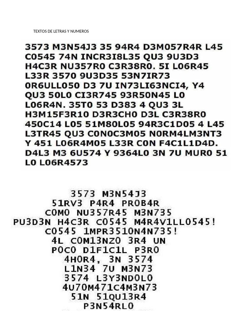 Textos de Letras y Numeros JJR | PDF