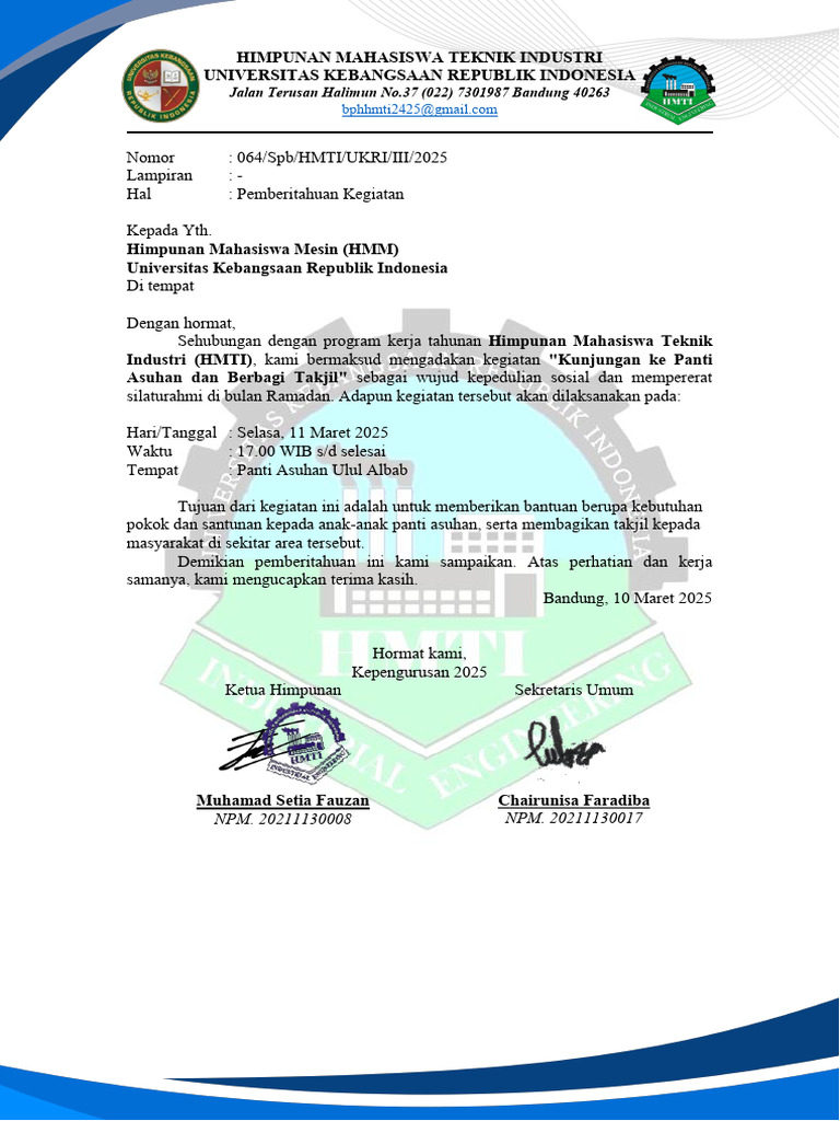 064 - Surat Pemberitahuan HMM | PDF