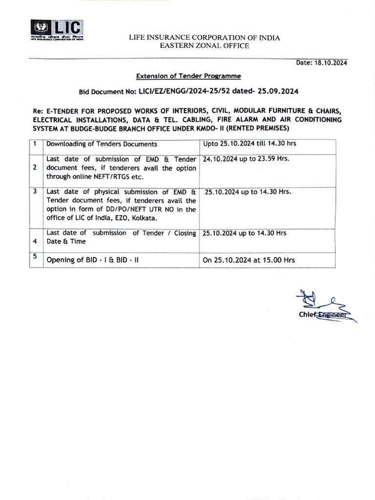 Tender Programme Extension | PDF