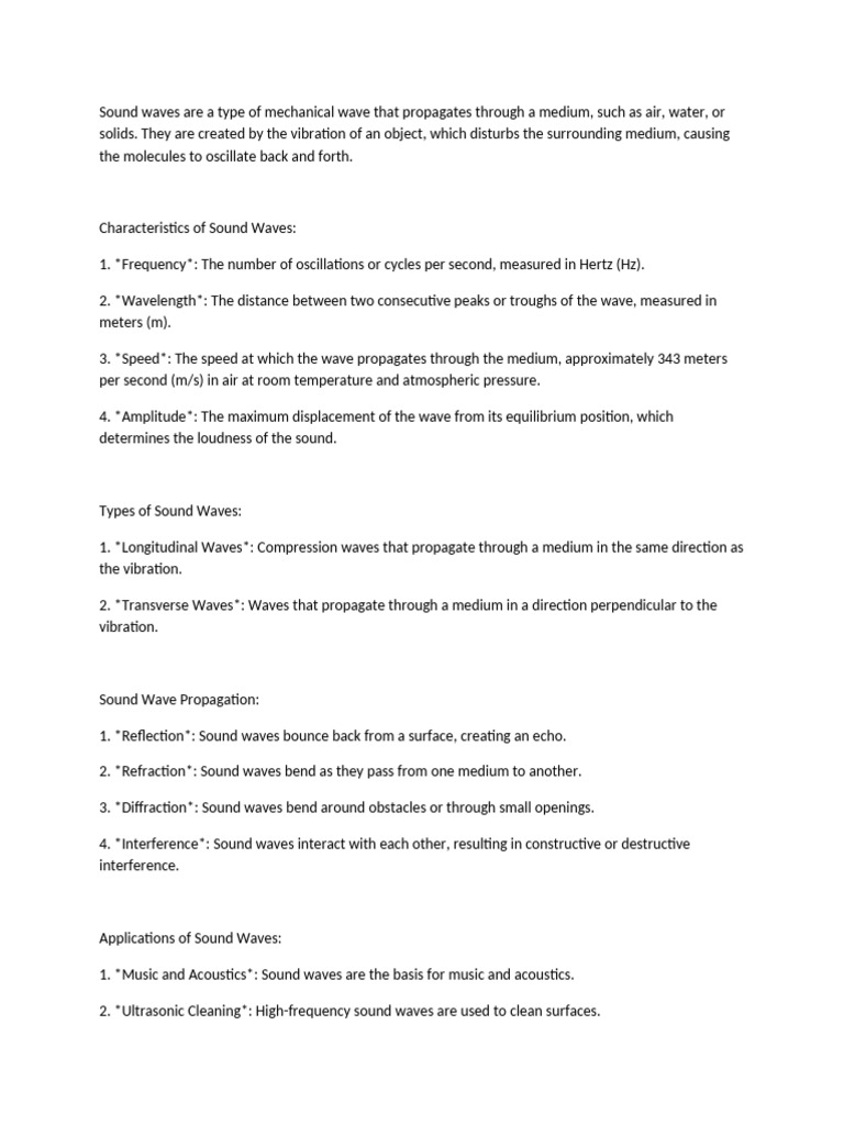 Sound Waves Pdf