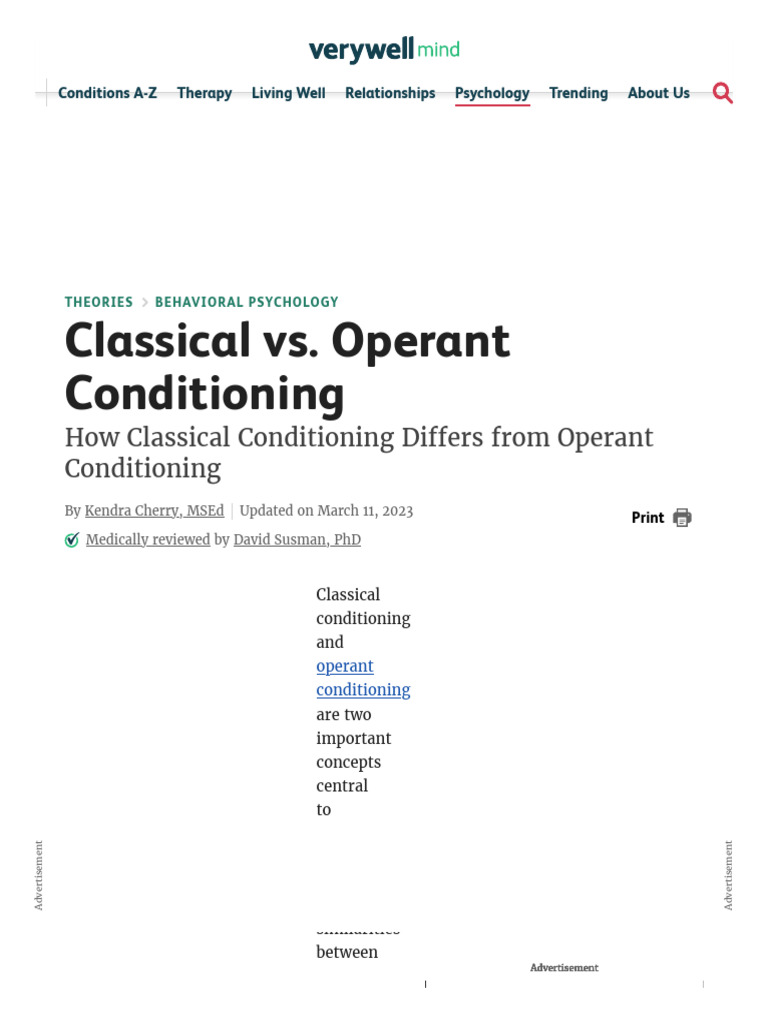 Classical Conditioning vs. Operant Conditioning - Examples and ...