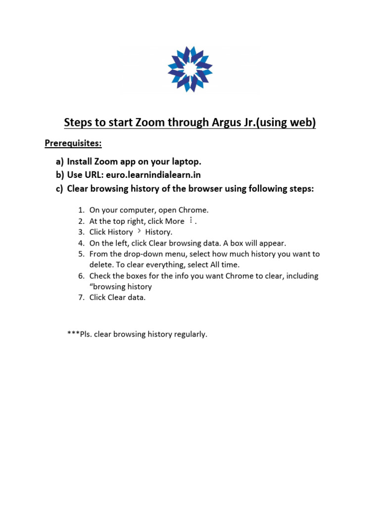 Start Zoom Through Argus JR App | PDF