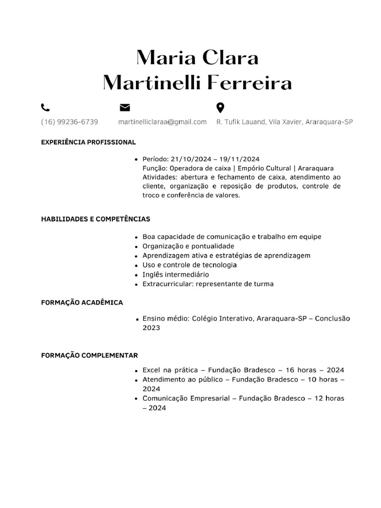 CV Maria Clara 4 | PDF