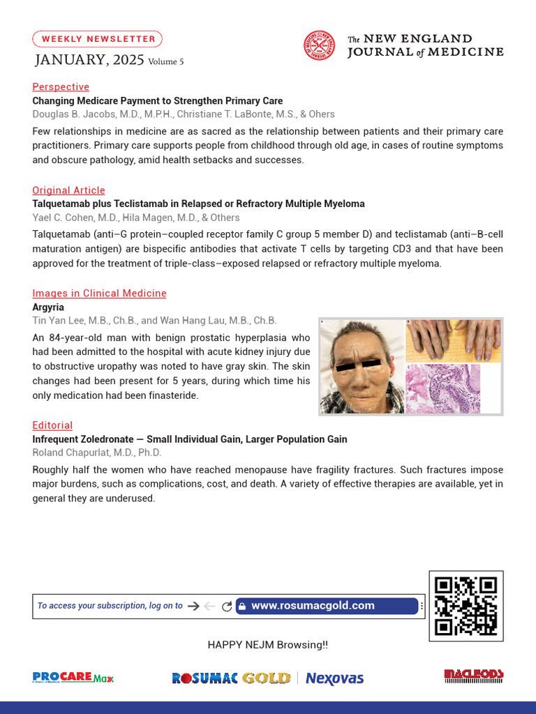 NEJM Weekly Newsletter-JAN'25 - Vol 5 - Procaremax 1 | PDF