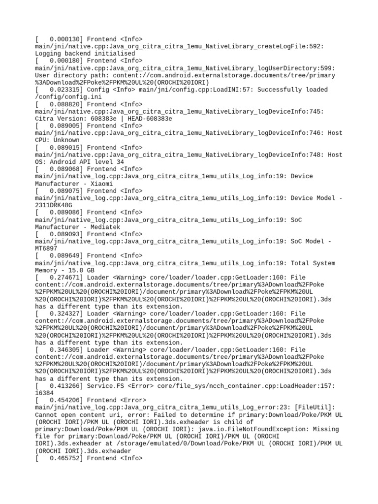 Citra Log.txt.Old | PDF | System Software | Computing