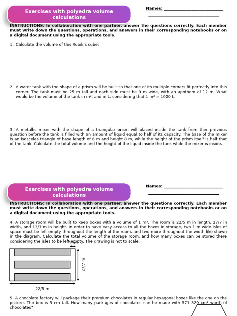 Exercises With Volume 1 | PDF | Volume | Euclidean Geometry