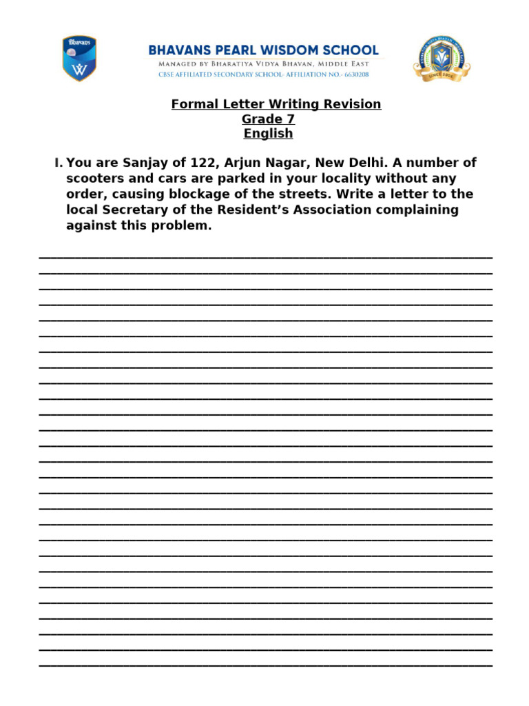 Revision Final GR 7 Formal Letter Writing | PDF