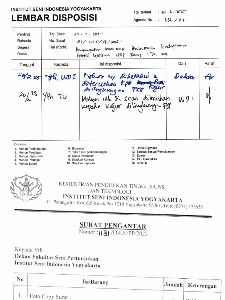 Penyampaian Informasi Pembukaan Pendaftran Seleksi Beasiswa LPDP Tahap I 2025 | PDF