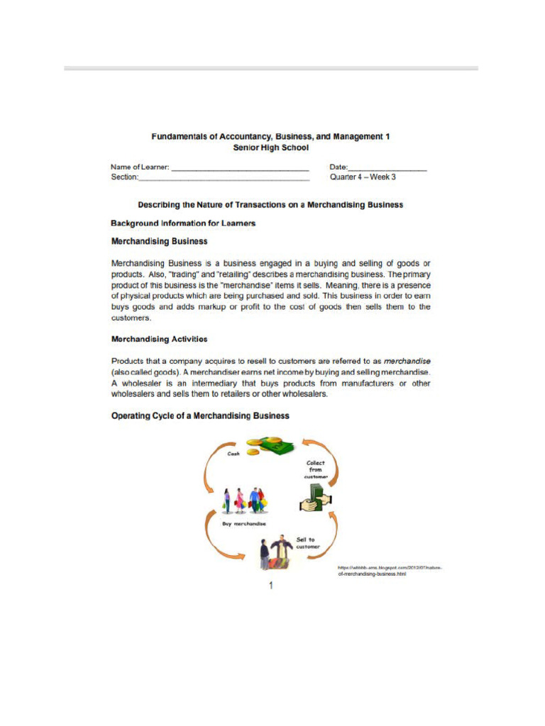 Fabm1 Week 3 Quarter 4 | PDF