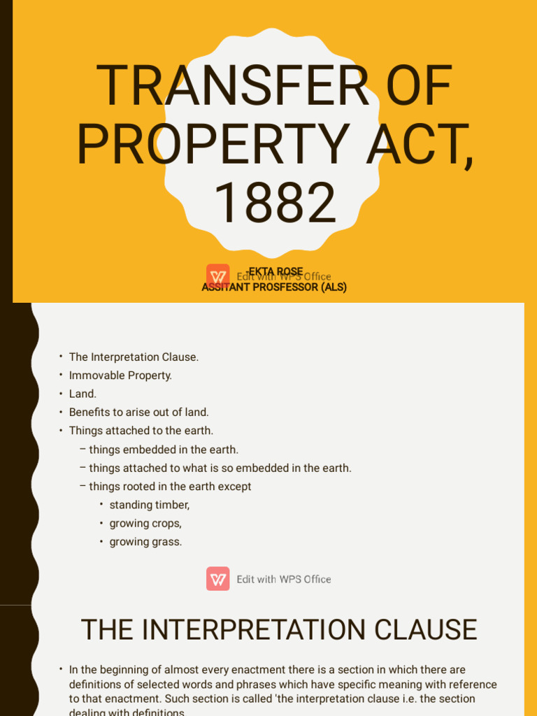Understanding Immovable Property Definitions | PDF | Property | Real ...
