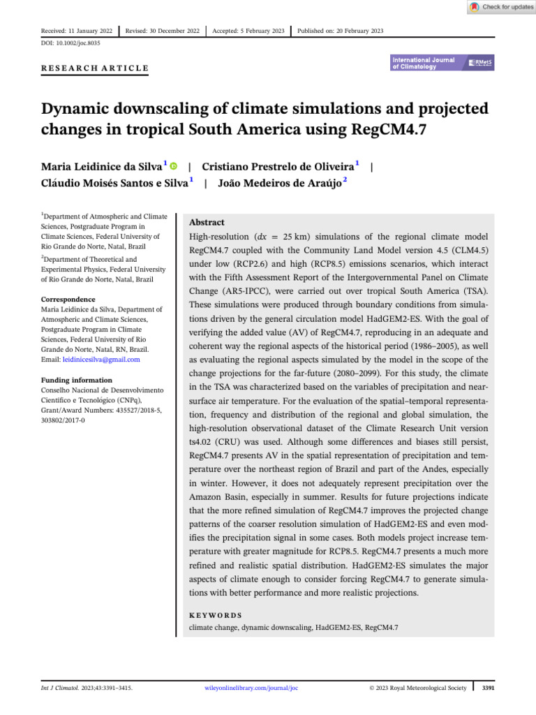 Dynamic Downscaling of Climate Simulations and Projected Changes in ...