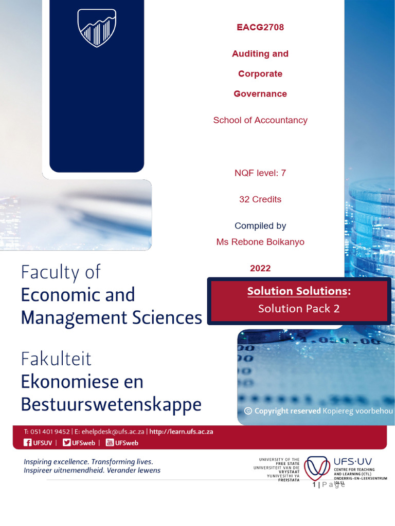 EACG2708 Solution Pack 2 | PDF | Audit Committee | Business