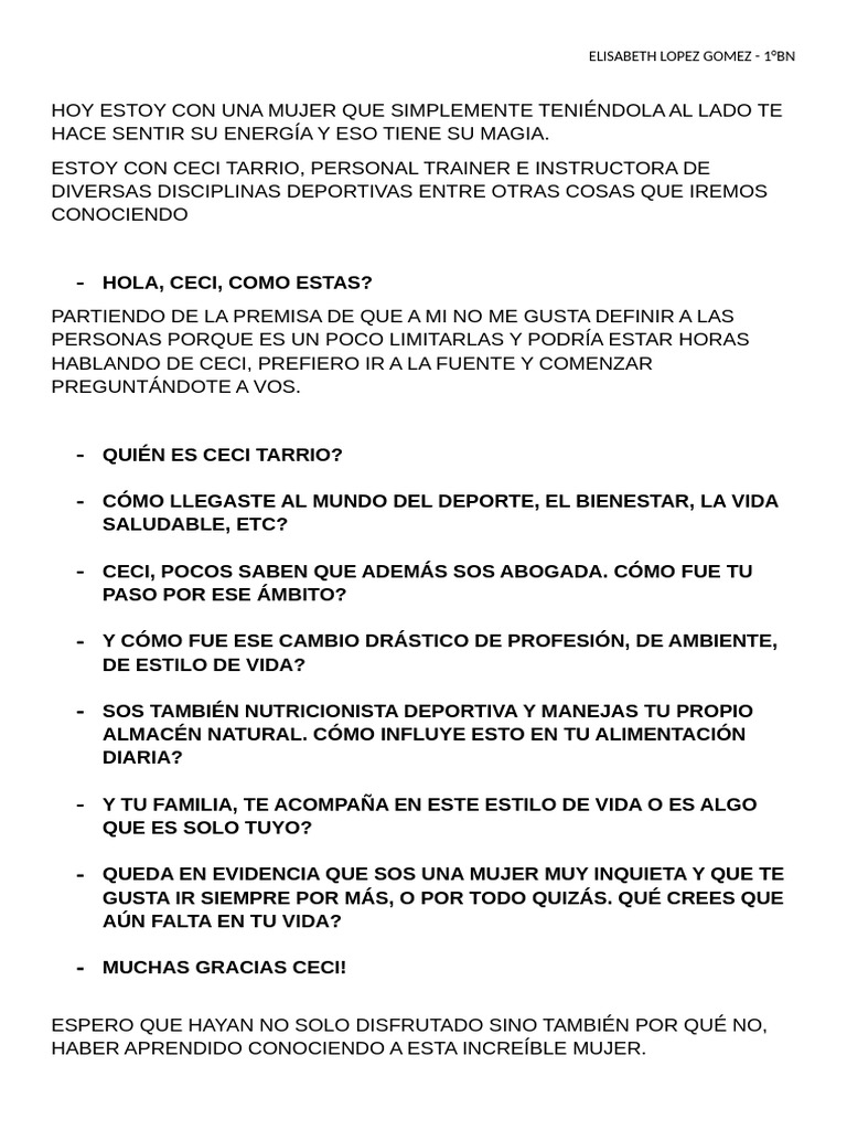 Entrevista Ceci | PDF