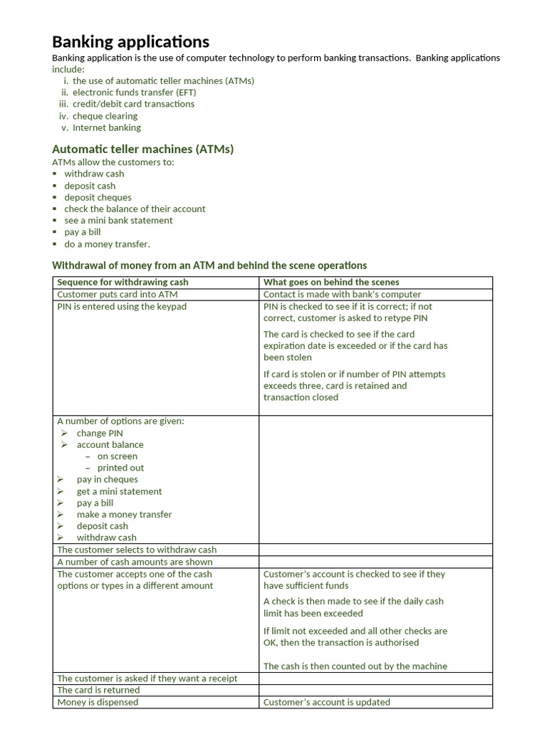 Overview of Banking Applications and Services | PDF | Cheque | Credit Card