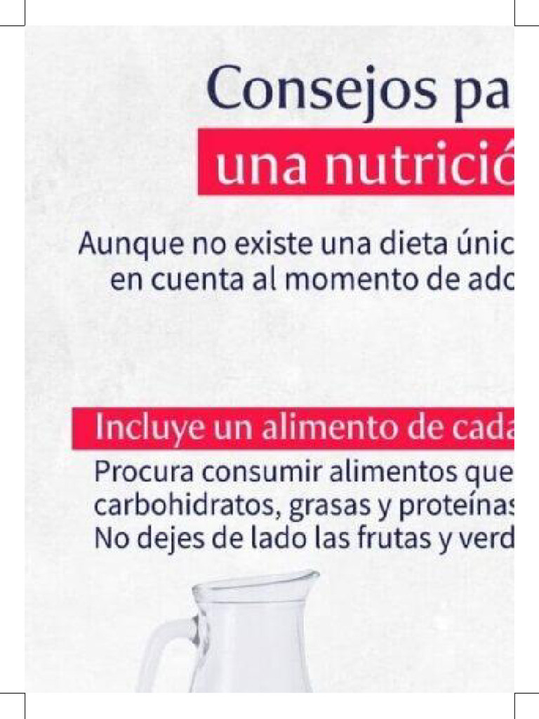 Poster Consejos para Una Nutricion Sana | PDF