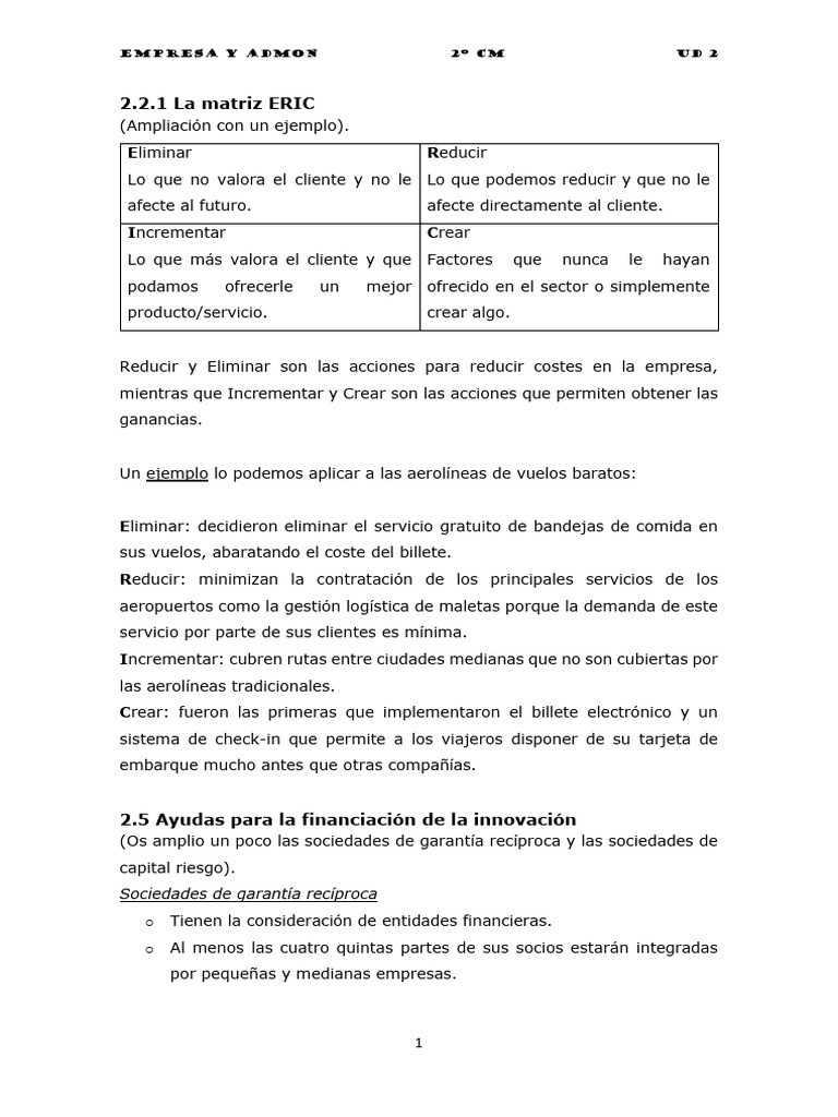Matriz Eric | PDF | Capital de riesgo | Finanzas corporativas