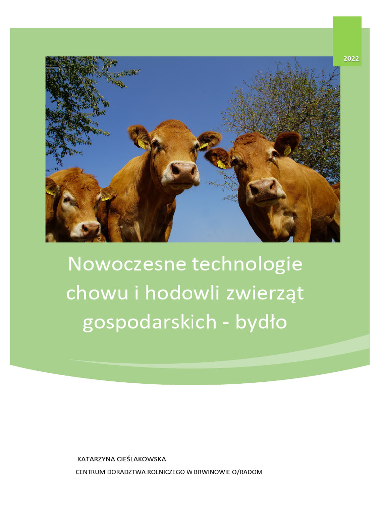 Nowoczesne Technologie Chowu I Hodowli Zwierząt Gospodarskich-1 | PDF