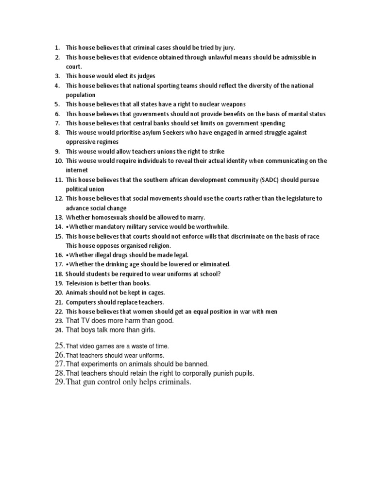 Debate Motions | PDF