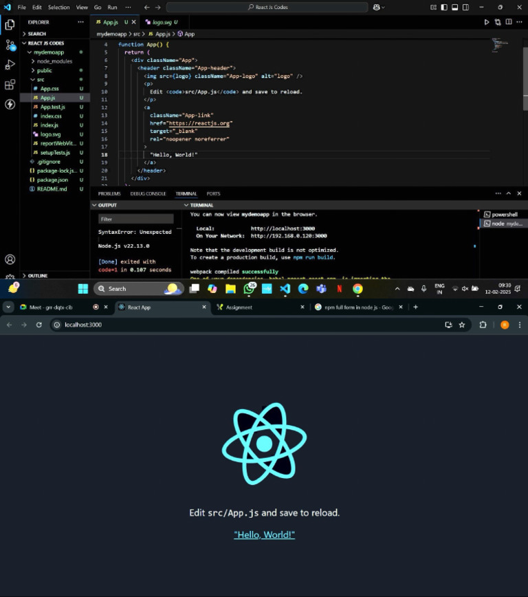 Q3 First React app | PDF
