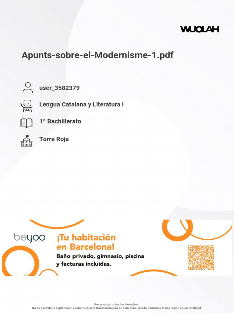 Wuolah Free Apunts Sobre El Modernisme 1 | PDF