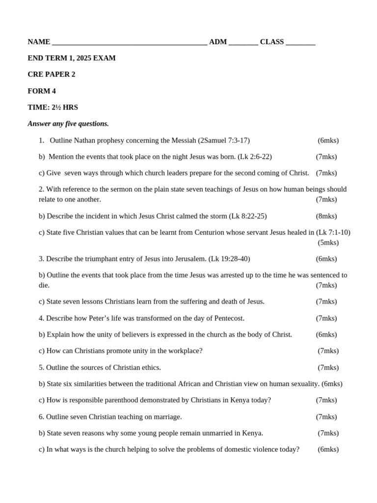 Cre F4 PP2 QS | PDF